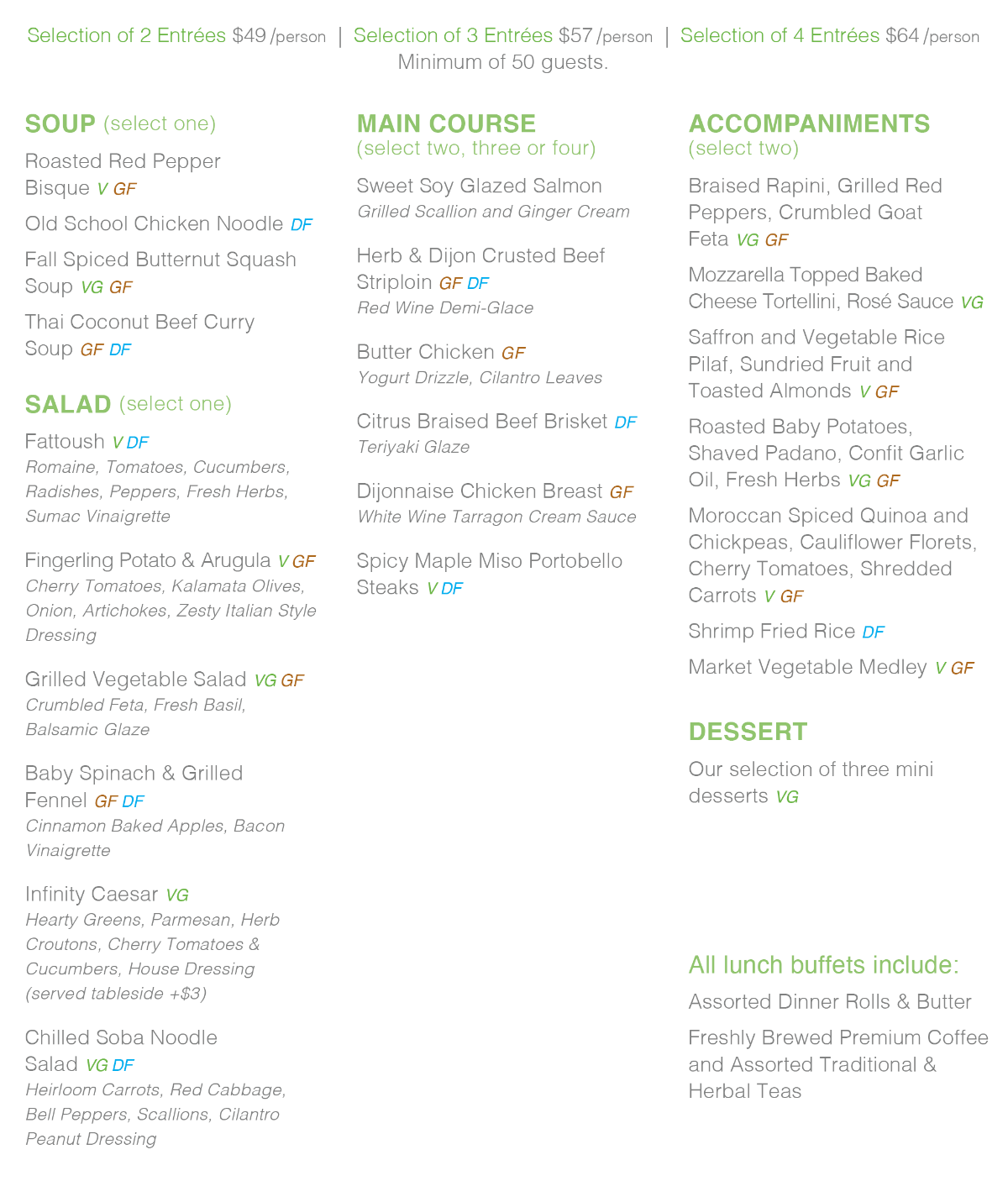 Infinity Convention Centre Food Menu - Infinity Convention Centre