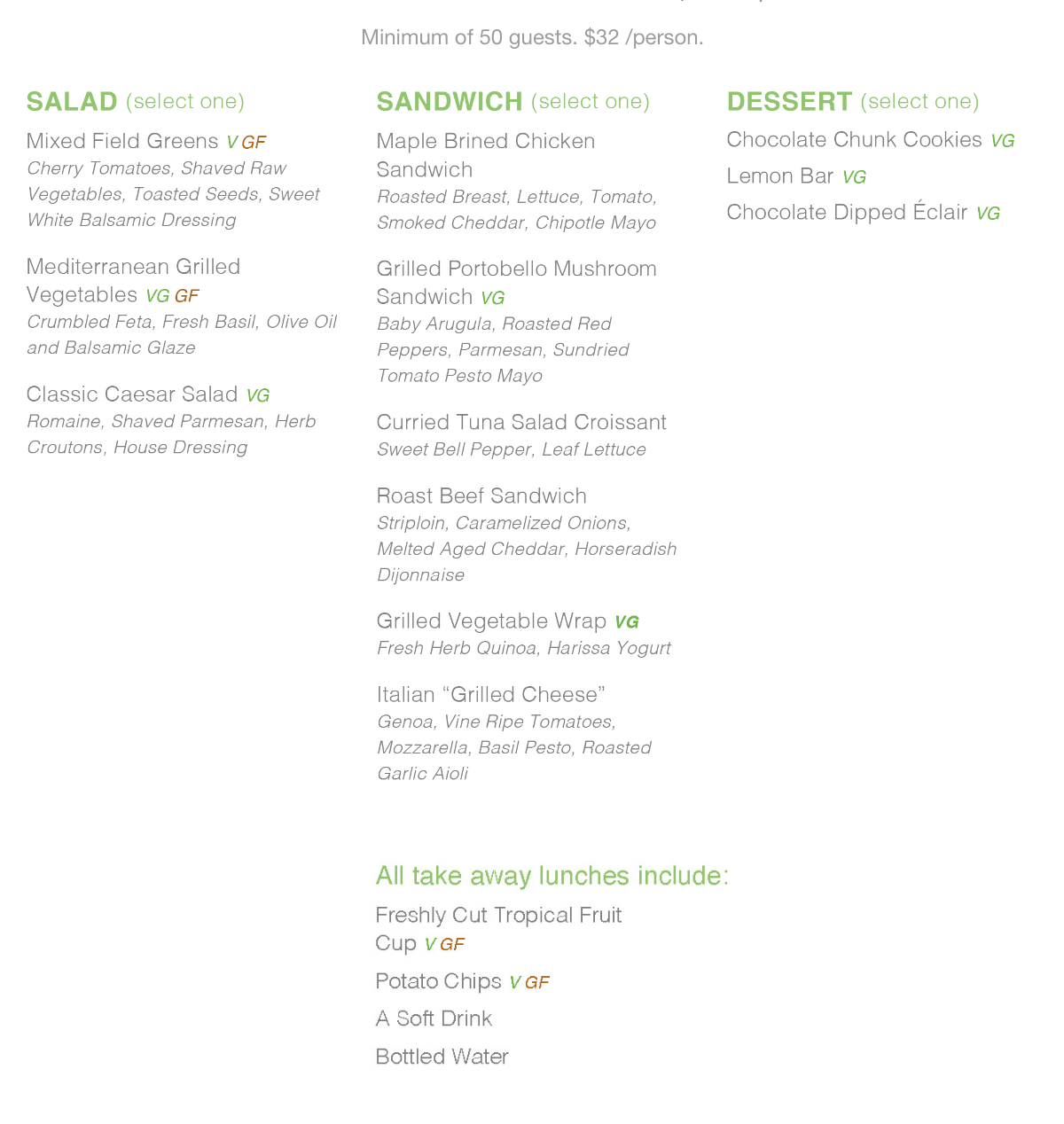 Infinity Convention Centre Food Menu - Infinity Convention Centre