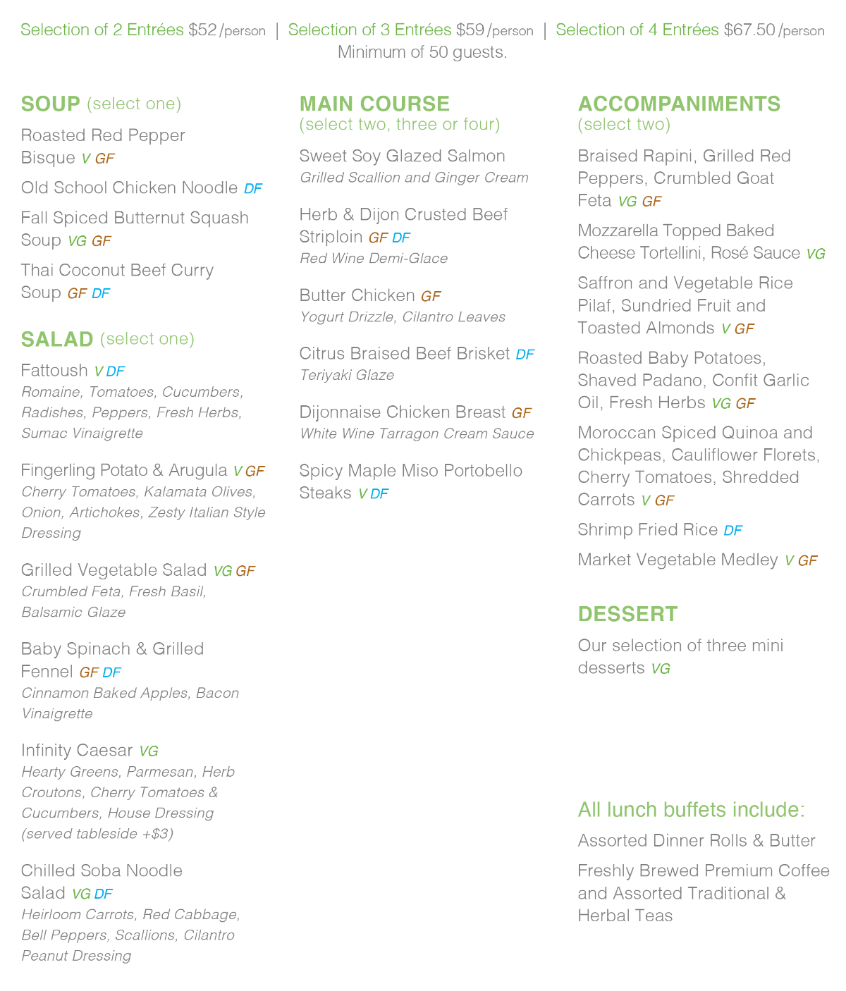 Infinity Convention Centre Food Menu - Infinity Convention Centre